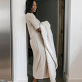 Ivory Bamboni Bamboo Saranoni Blanket | laurelbox